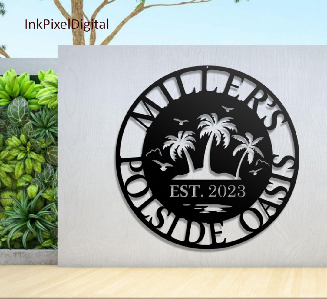 Personalisierte Metall am Pool Zeichen Terrasse Zeichen Metall ...