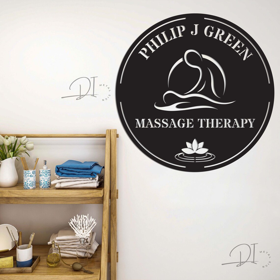 Metal Massage Therapist Sign Massage Therapy Decor Personalized Therapist Spa Name Sign Massage