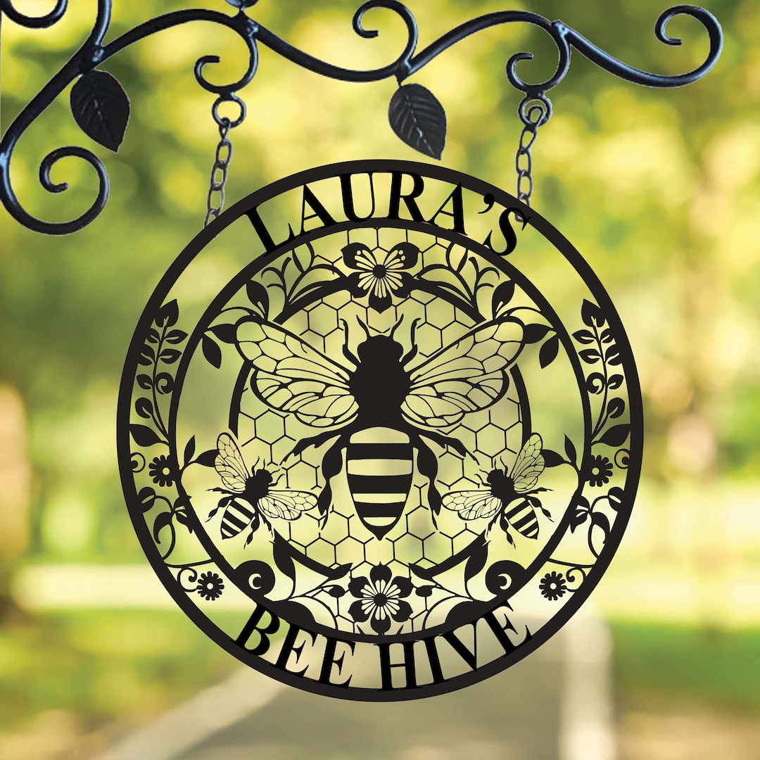 Personalized Honey Bee Metal Sign, Bee Metal Wall Art, Bee Wall Decor ...