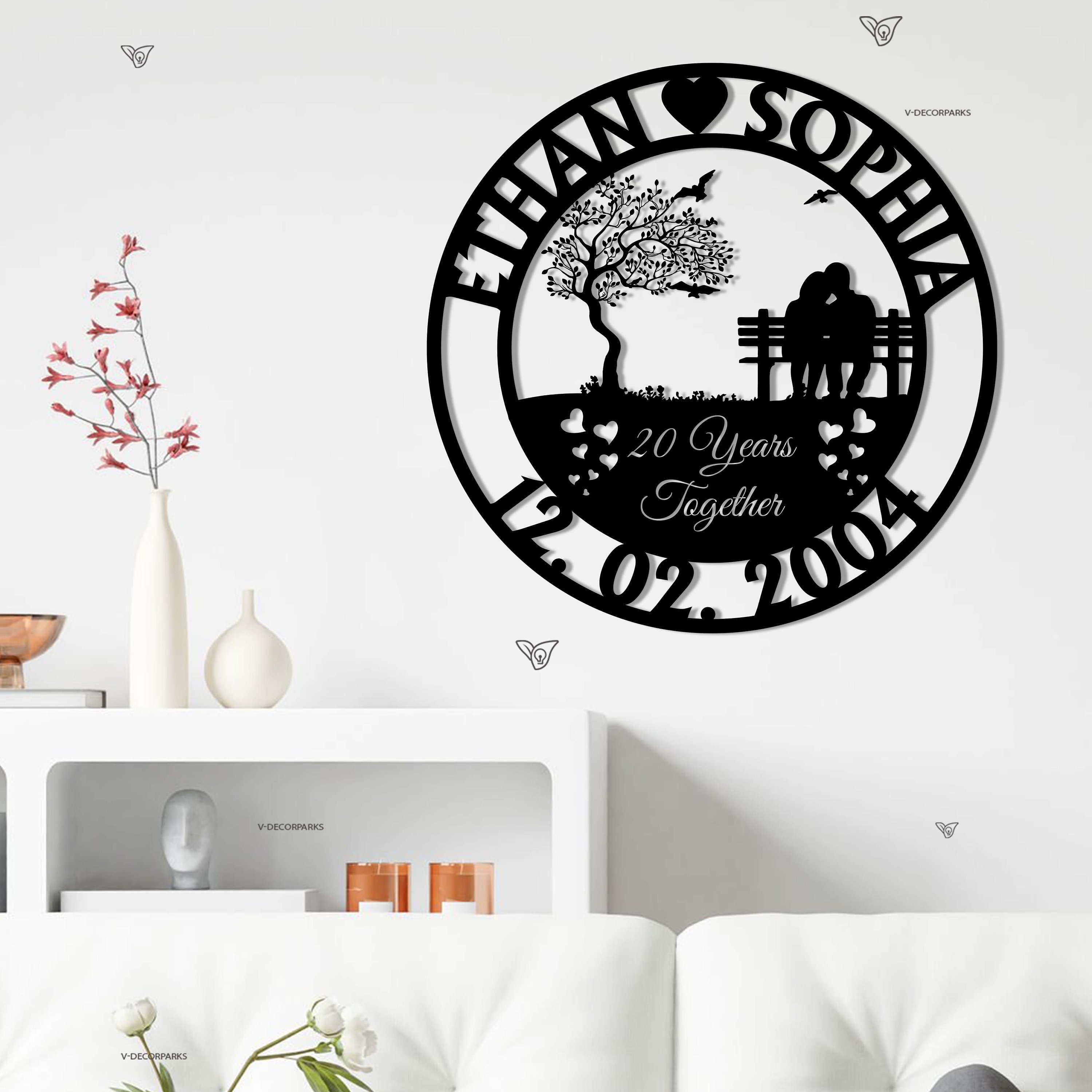 Personalized Wedding Anniversary Gift for Couple, Couple Metal Sign ...