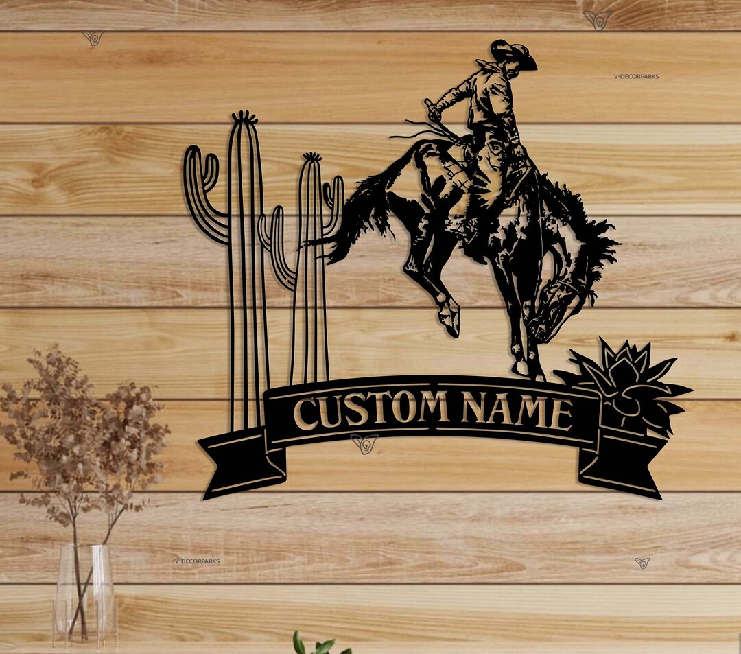 Custom Western Sign Welcome Cowboy Sign Metal Porch Sign Farm Entrance ...
