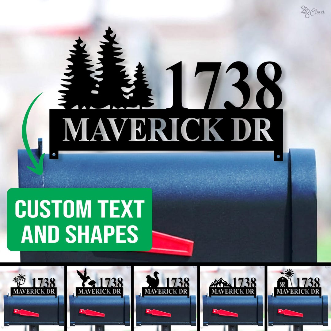 Custom Metal Mailbox Topper – Personalized Address Sign, Outdoor Decor ...