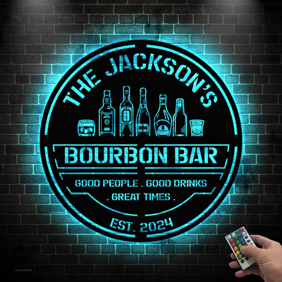 Metal Bourbon Bar Sign Personalized Bourbon Bar Metal Sign Whiskey ...
