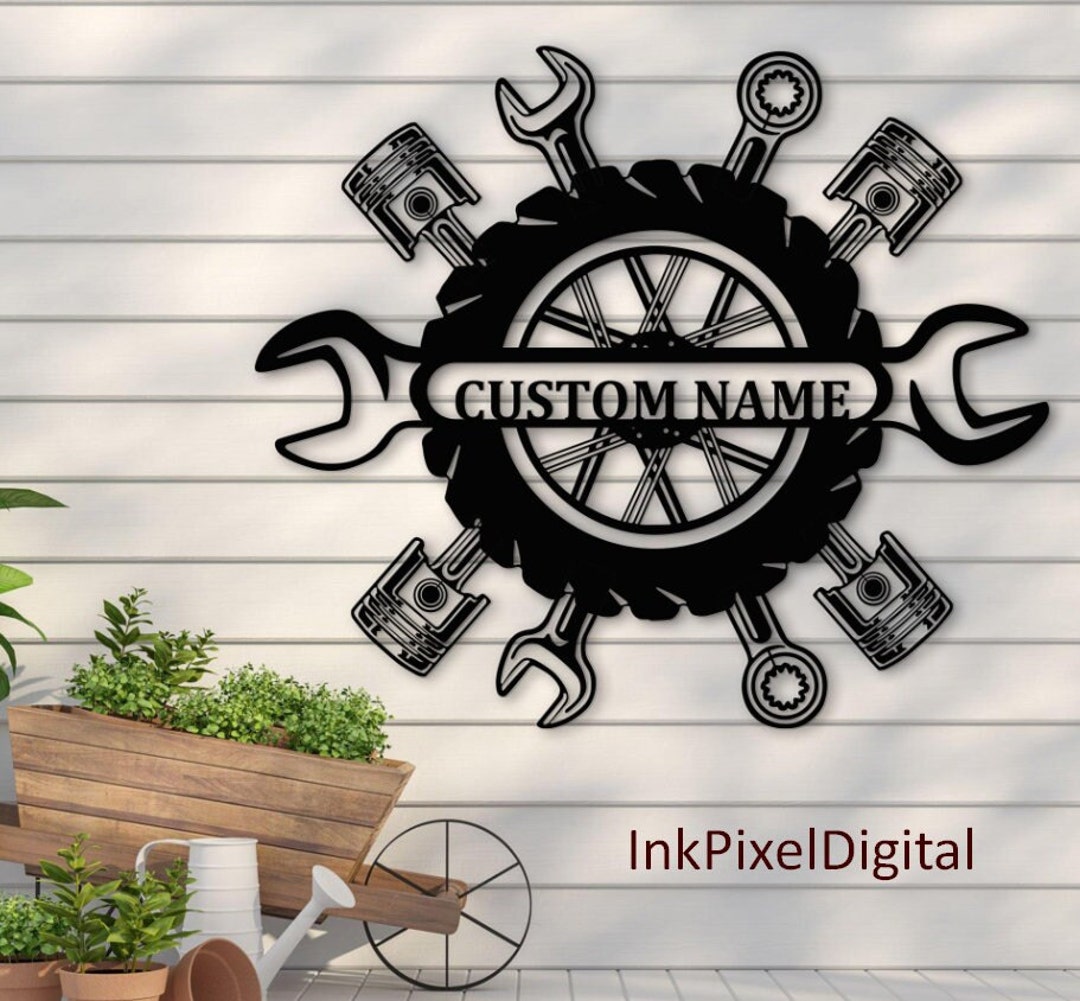 Custom Garage Sign Tools Repair Metal Wall Art Personalized Handyman ...