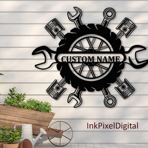 Custom Garage Sign Tools Repair Metal Wall Art Personalized Handyman ...