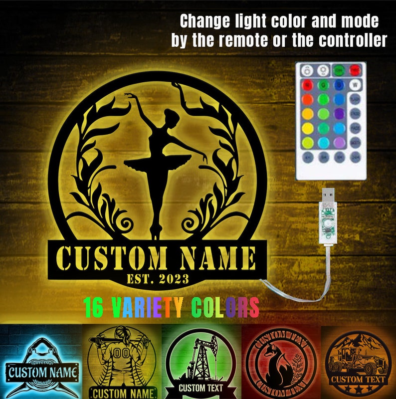 Custom Garage Sign Tools Repair Metal Wall Art LED Light Personalized ...