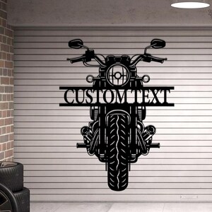 Custom Motorcycle Metal Sign, Personalized Garage Wall Art, Garage Sign ...