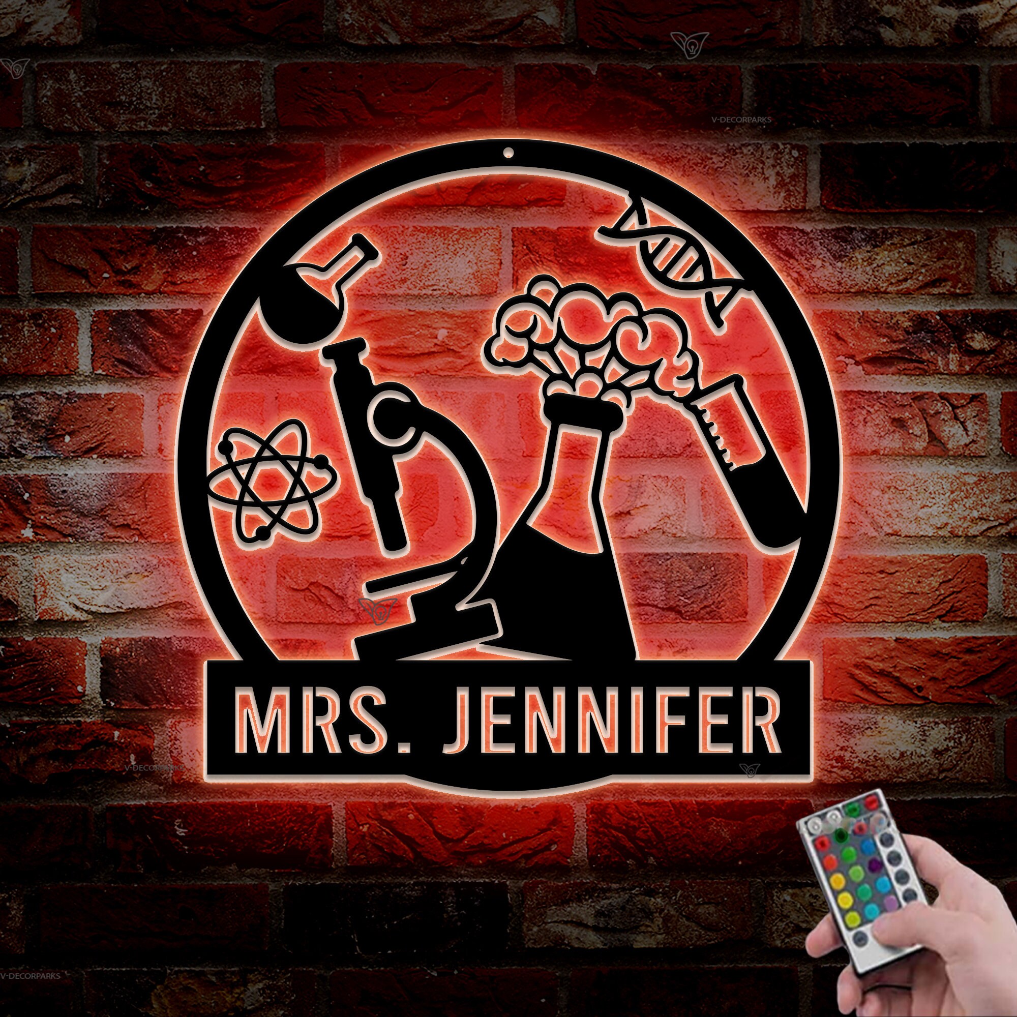 Custom Chemistry Teacher Metal Sign Led Light, Science Teacher Sign ...