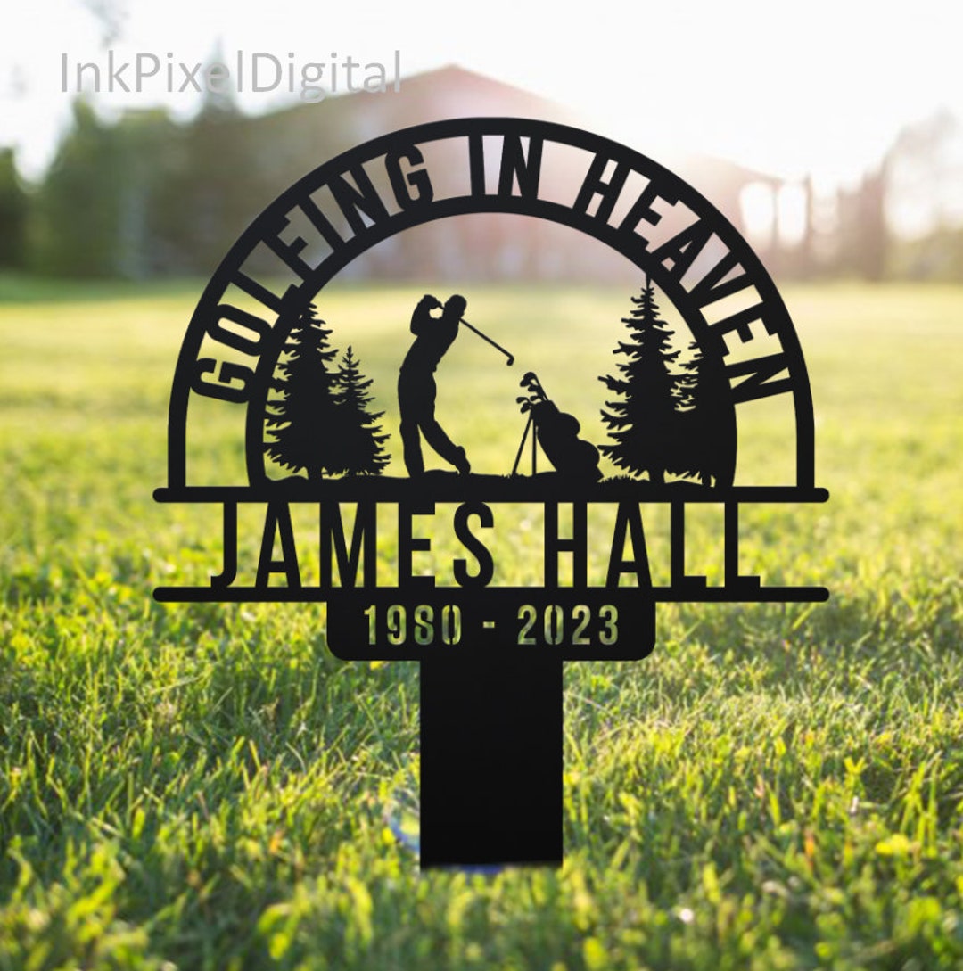 Personalized Golf Memorial Stake,golfer Name Sign Golfer Name Metal ...