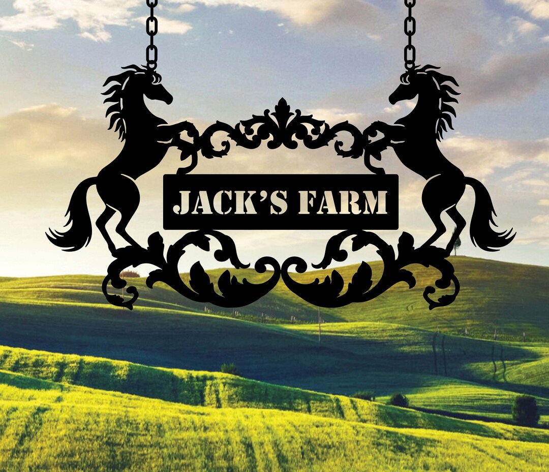 Custom Metal Horse Ranch Sign Personalized Farm Name Sign,metal Horse ...