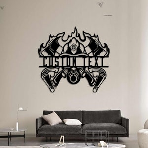Custom Firefighter Metal Wall Art LED Light Firefighter Sign ...