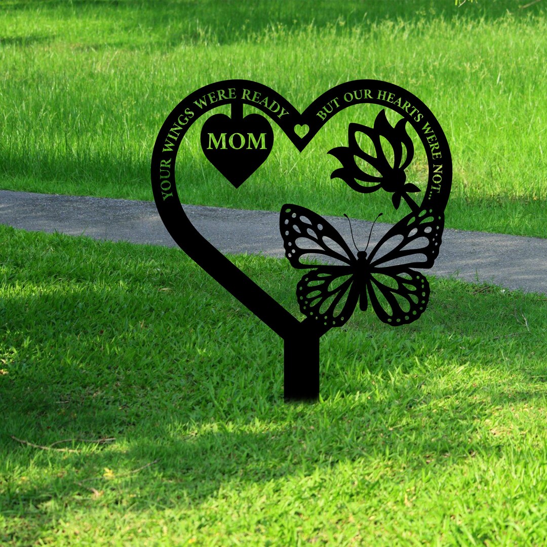 Butterfly Memorial Stake,memorial Plaque Gift Butterfly, Grave Marker ...
