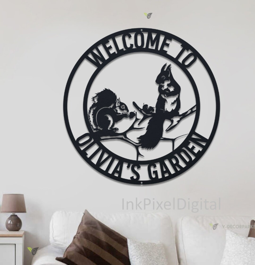 Personalized Squirrel Metal Sign,squirrel Sign,custom Squirrel Metal ...