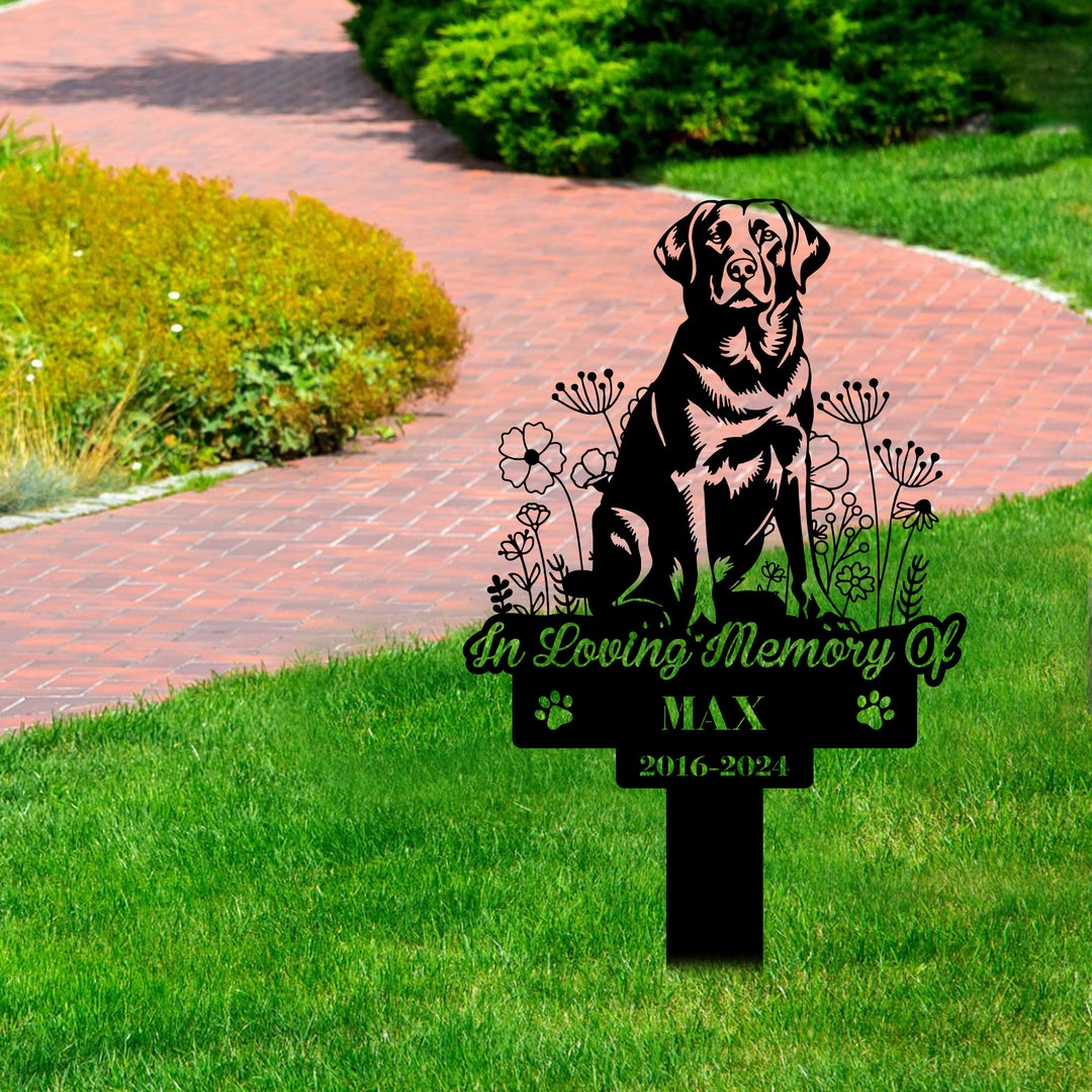 Personalized Dog Memorial Stake, Garden Stake, Labrador Retriever Sign ...
