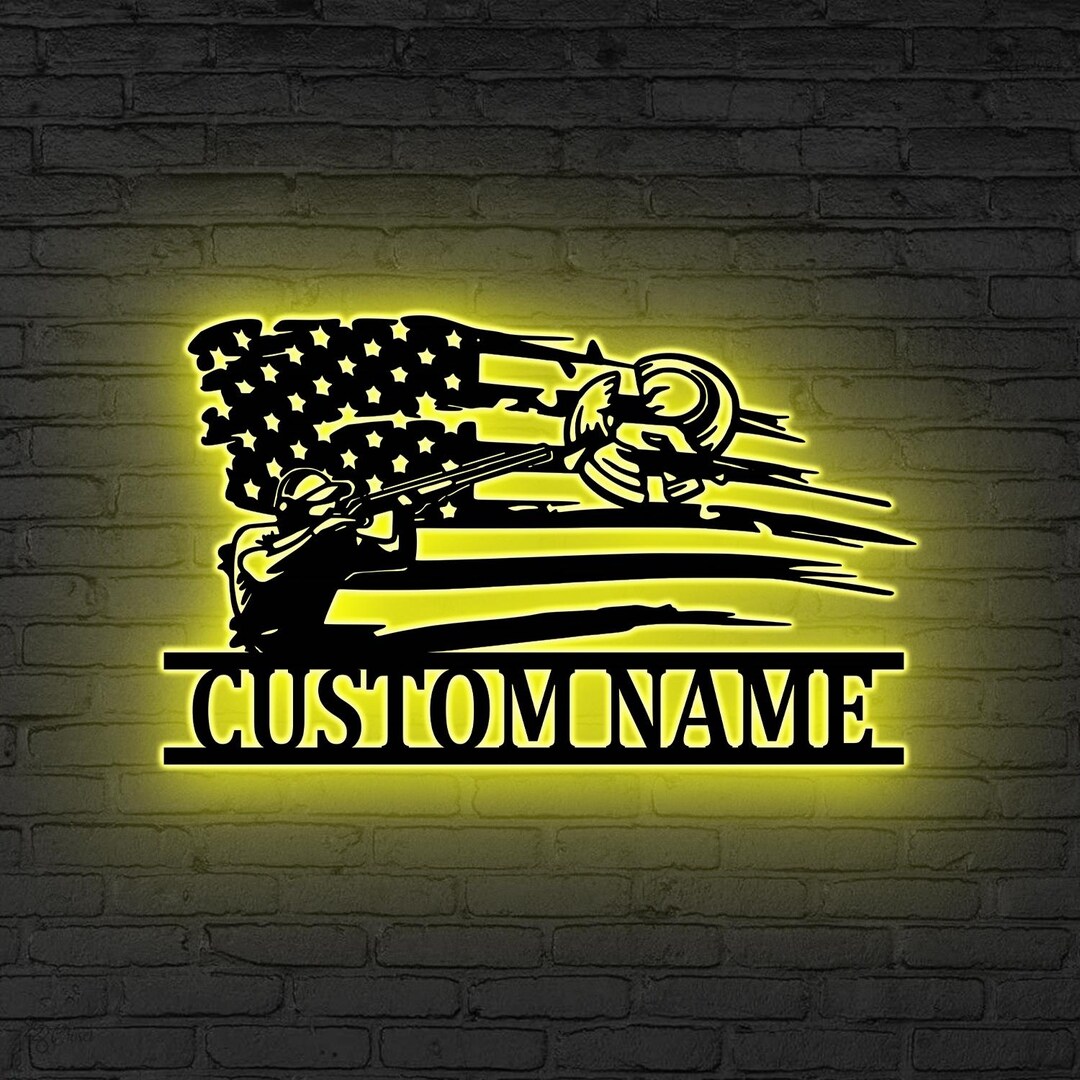 Custom Trap Shooting Metal Wall Art LED Lights,personalized Trap ...