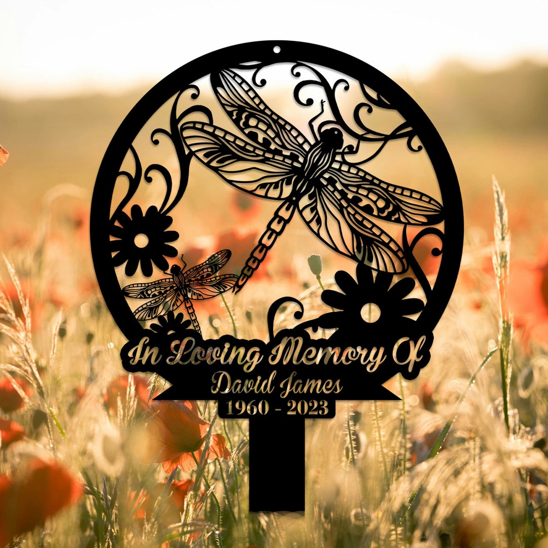 Personalized Dragonfly Memorial Stake, Dragonfly Lover Gift, Garden ...