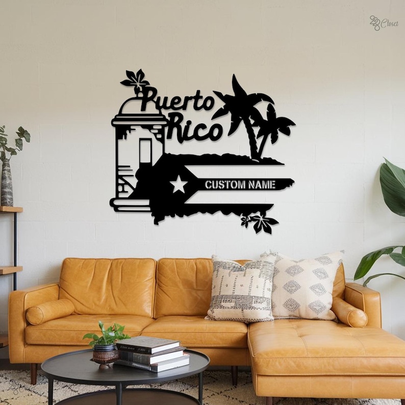 Personalized Puerto Rico Flag Metal Wall Art, Custom Puerto Rico Lover ...