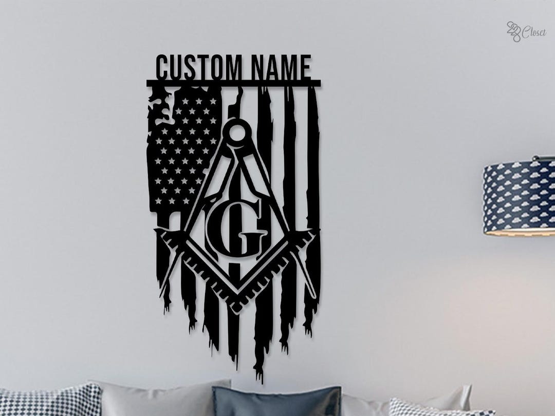 Custom Masonic Wall Art , Masonic Symbol Hanging Wall, Personalized ...