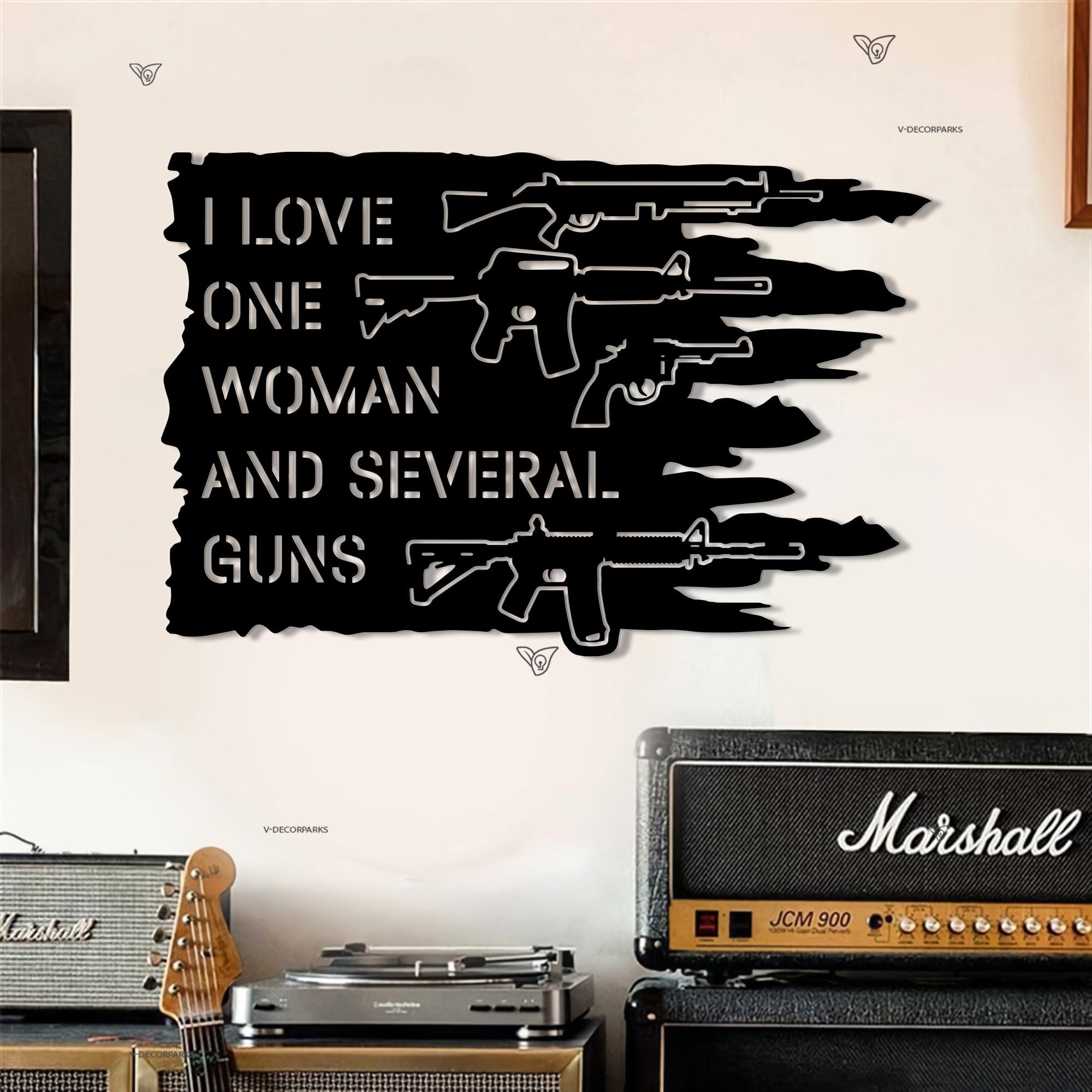 Pro Gun Metal Sign LED Lights, Gun Metal Wall Art, 2nd Amendment Wall ...