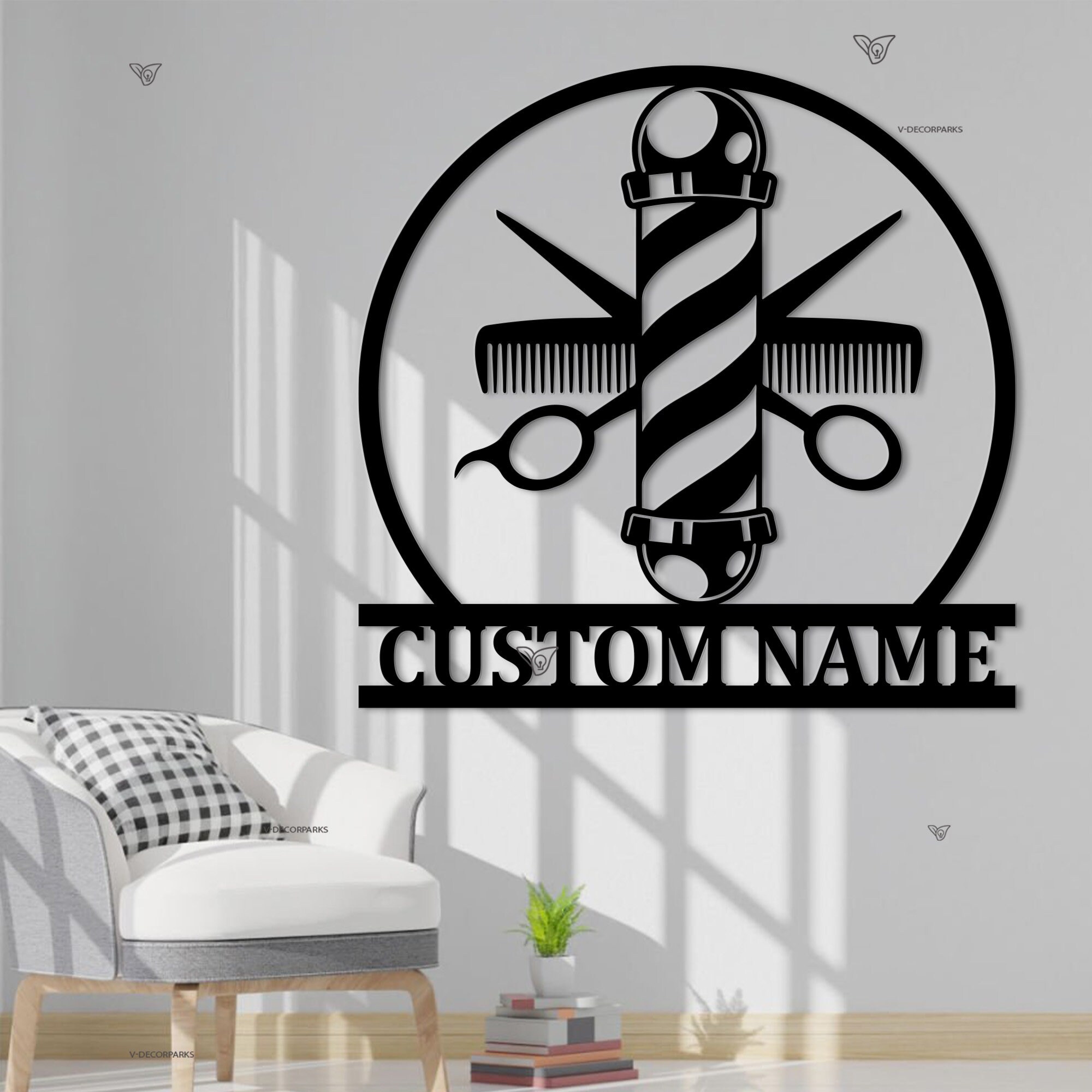 Personalized Barber Shop Metal Sign,hairdresser Barber Shop Wall Decor ...