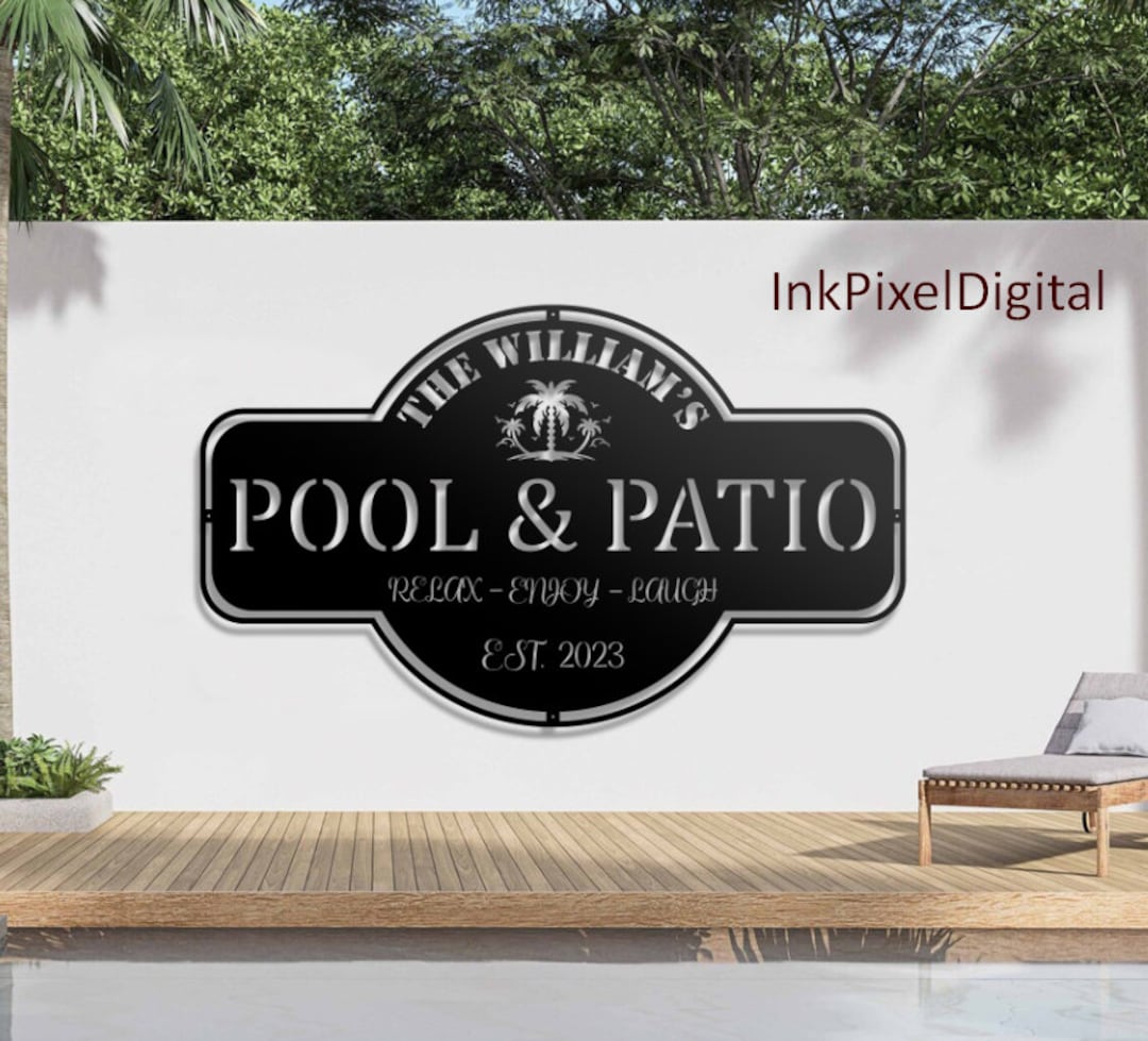 Personalized Pool & Patio Sign, Patio Decor Swimming Pool Decor,custom ...