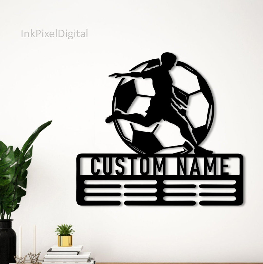 Soccer Sign Personalized Soccer Medal Holder,custom Soccer Name Medal ...