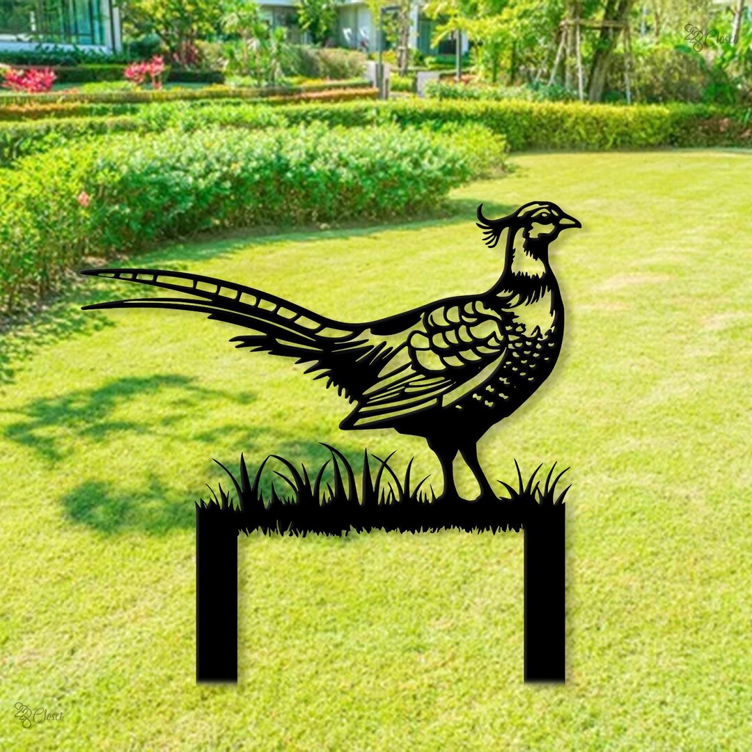 Pheasant Garden Metal Sign, Wildlife Outdoor Decor, Wildlife Lawn Gift ...