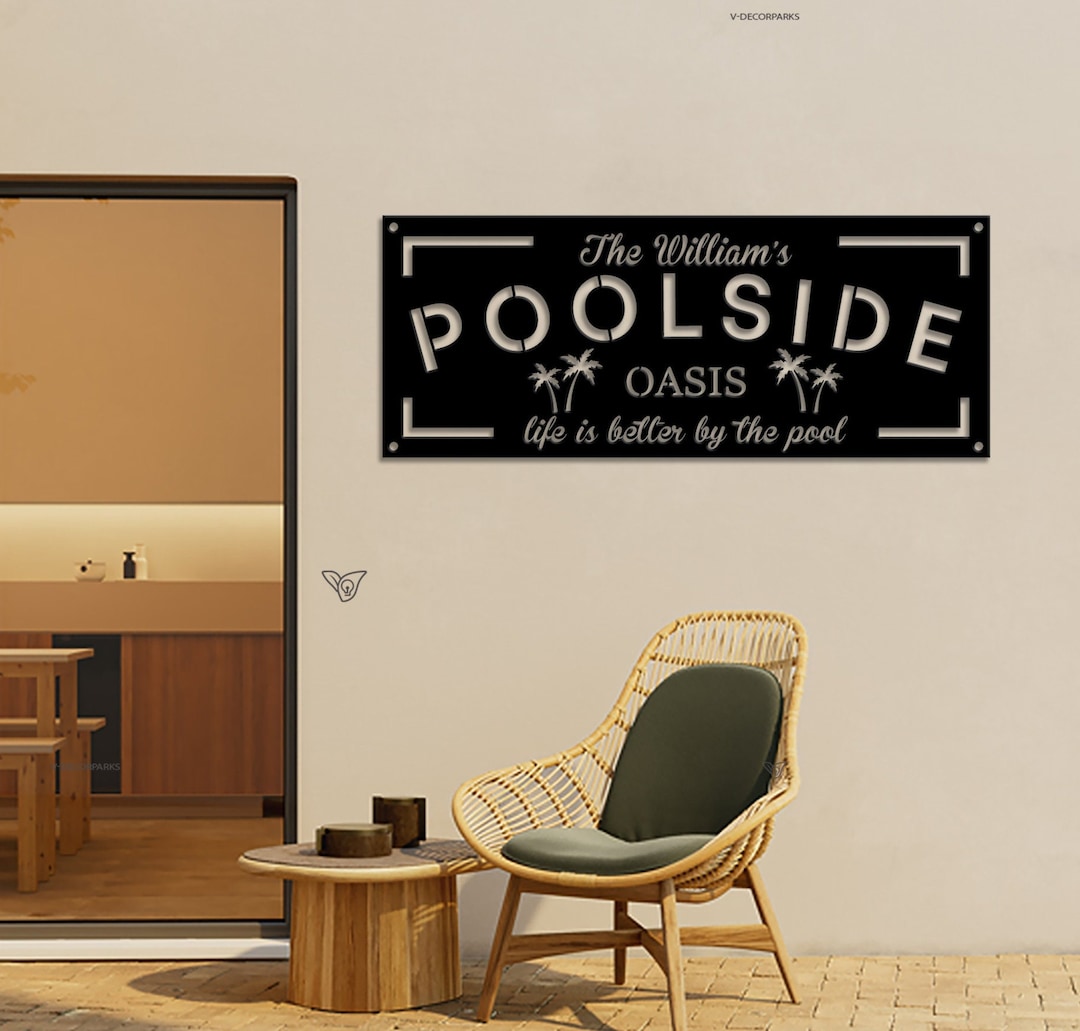 Personalized Family Poolside Oasis Sign,swimming Pool Metal Sign,custom ...