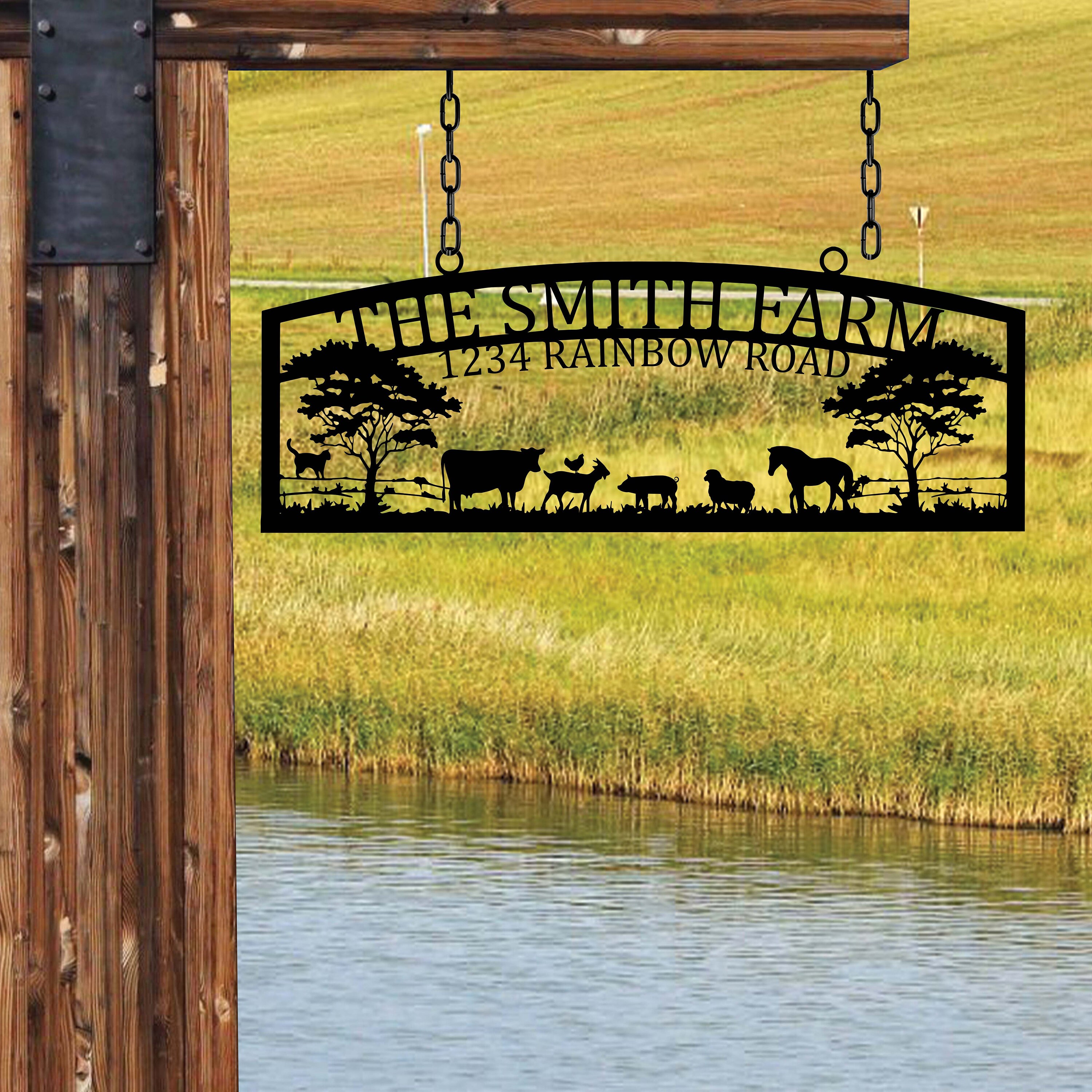Personalized Farmhouse Sign,metal Farm Sign,custom Metal Farm Name Sign ...