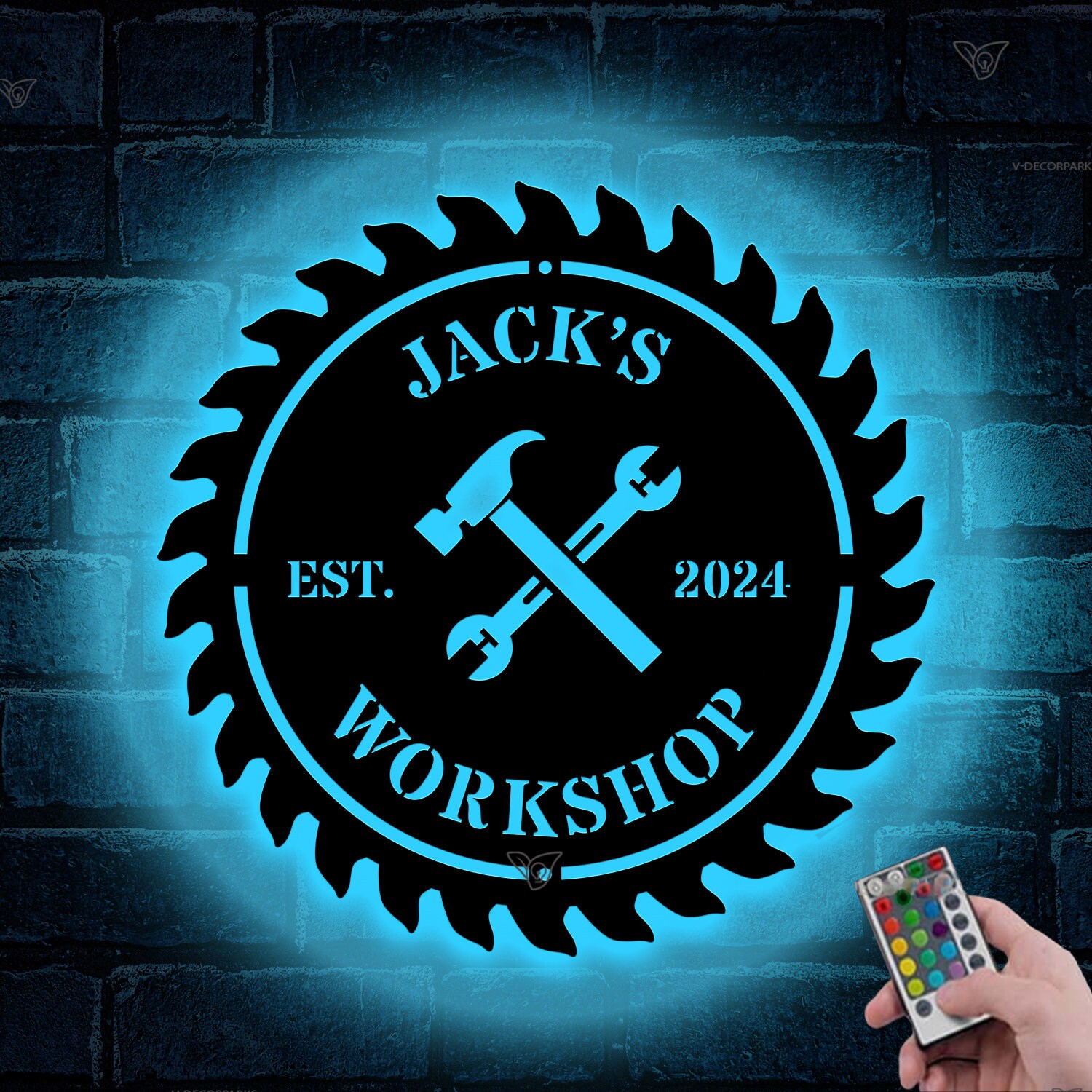 Custom Metal Workshop Sign, Personalized LED Garage Decor - Etsy
