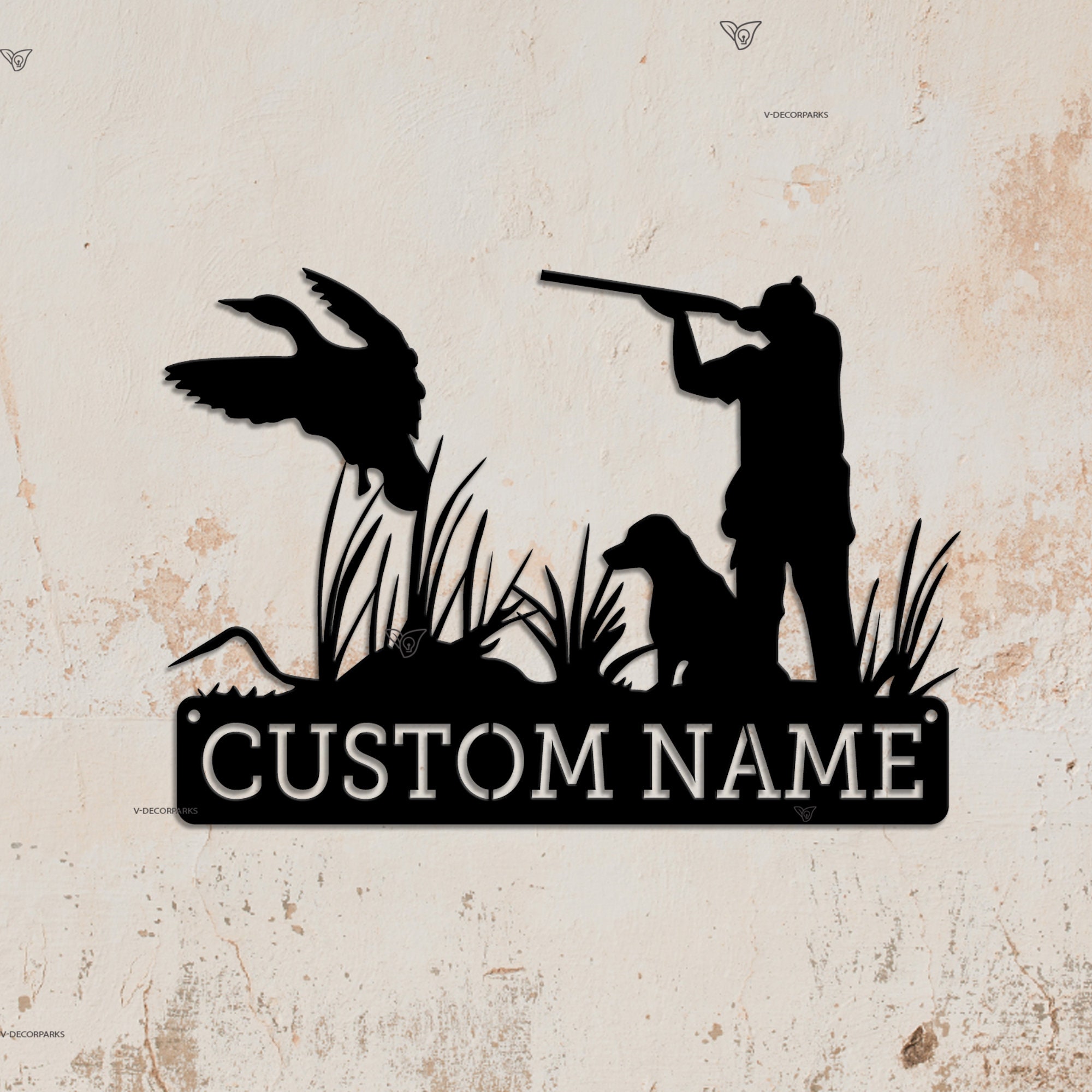 Custom Duck Hunting Metal Wall Art LED Light Personalized Hunter Name ...