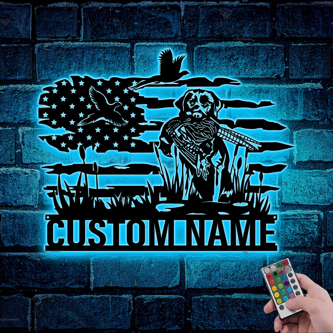 Custom Pheasant Hunting Sign,dog Hunting Metal Wall Art LED Light ...