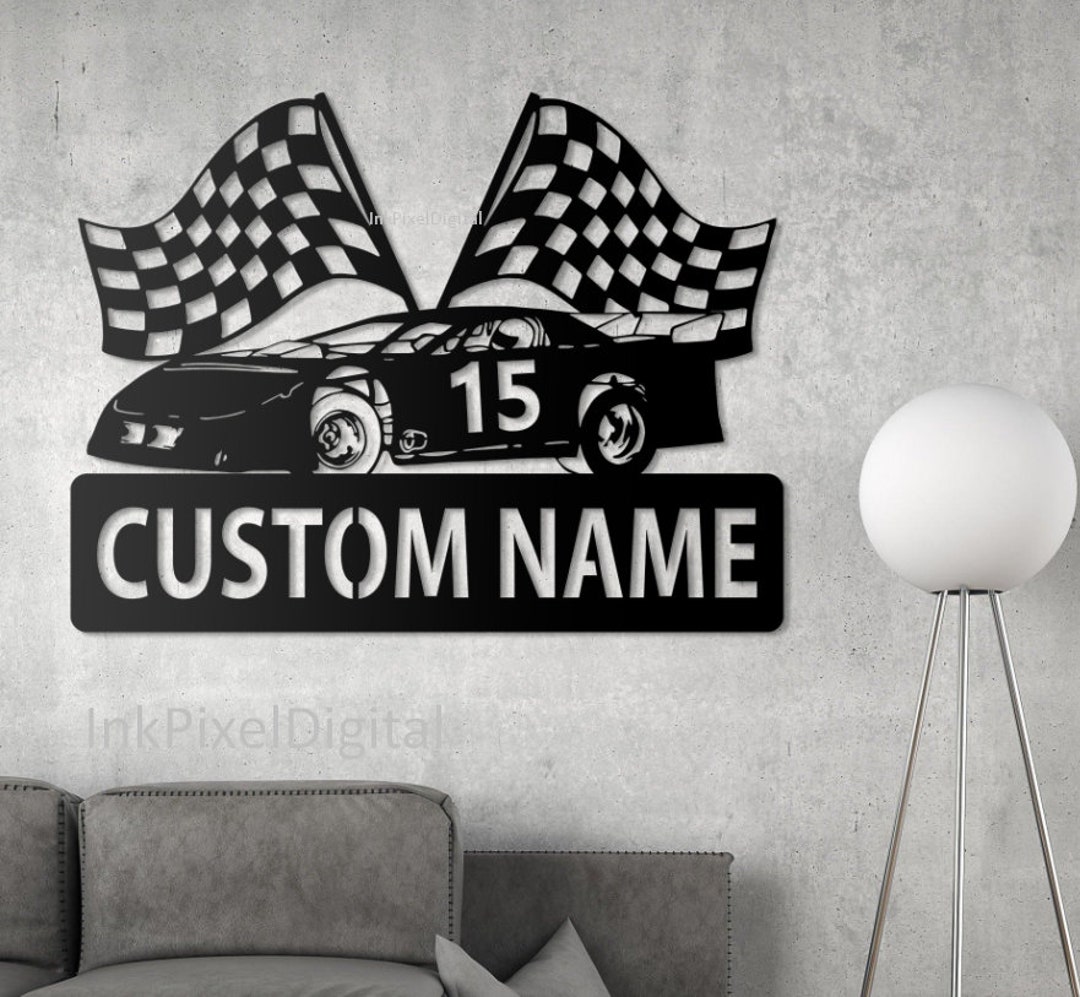 Custom Race Car Custom Name Metal Sign, Race Car Sign, Dirt Track ...