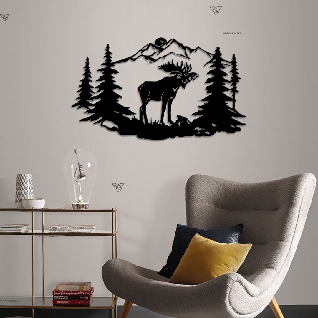 Moose Metal Sign,moose Metal Wall Art, Moose Metal Wall Decor, Moose ...