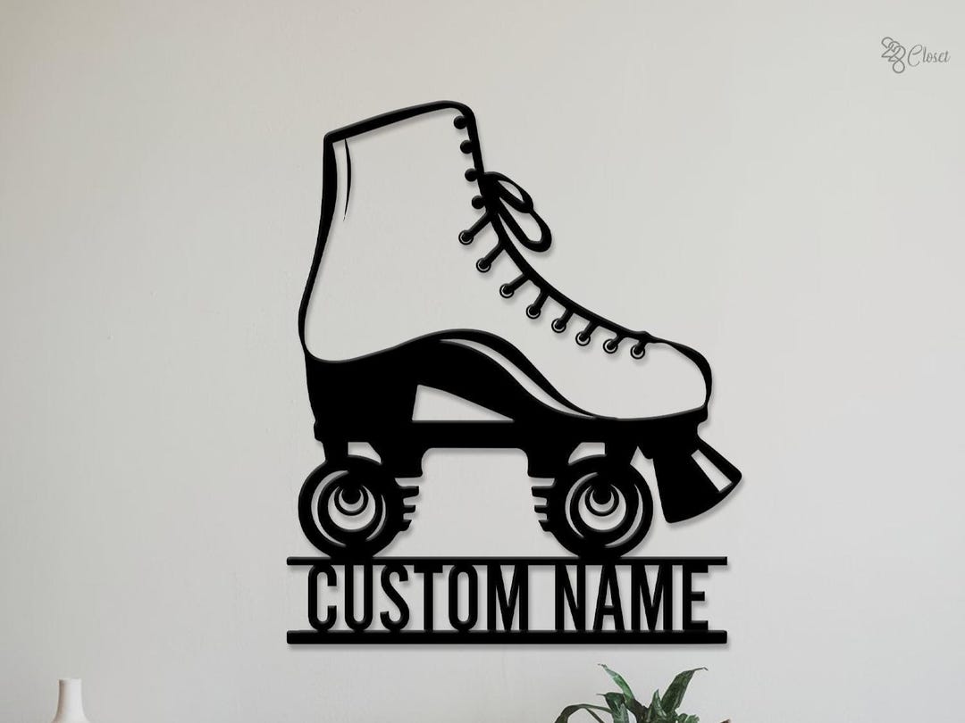 Custom Roller Skate Metal Wall Art Personalized Roller Skating Name ...