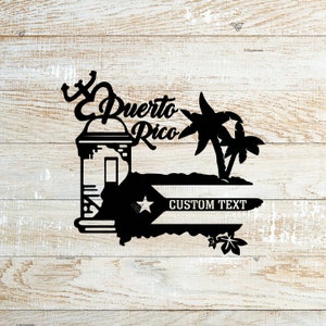 Personalized Puerto Rico Flag Metal Wall Art Puerto Rico Sign Custom ...