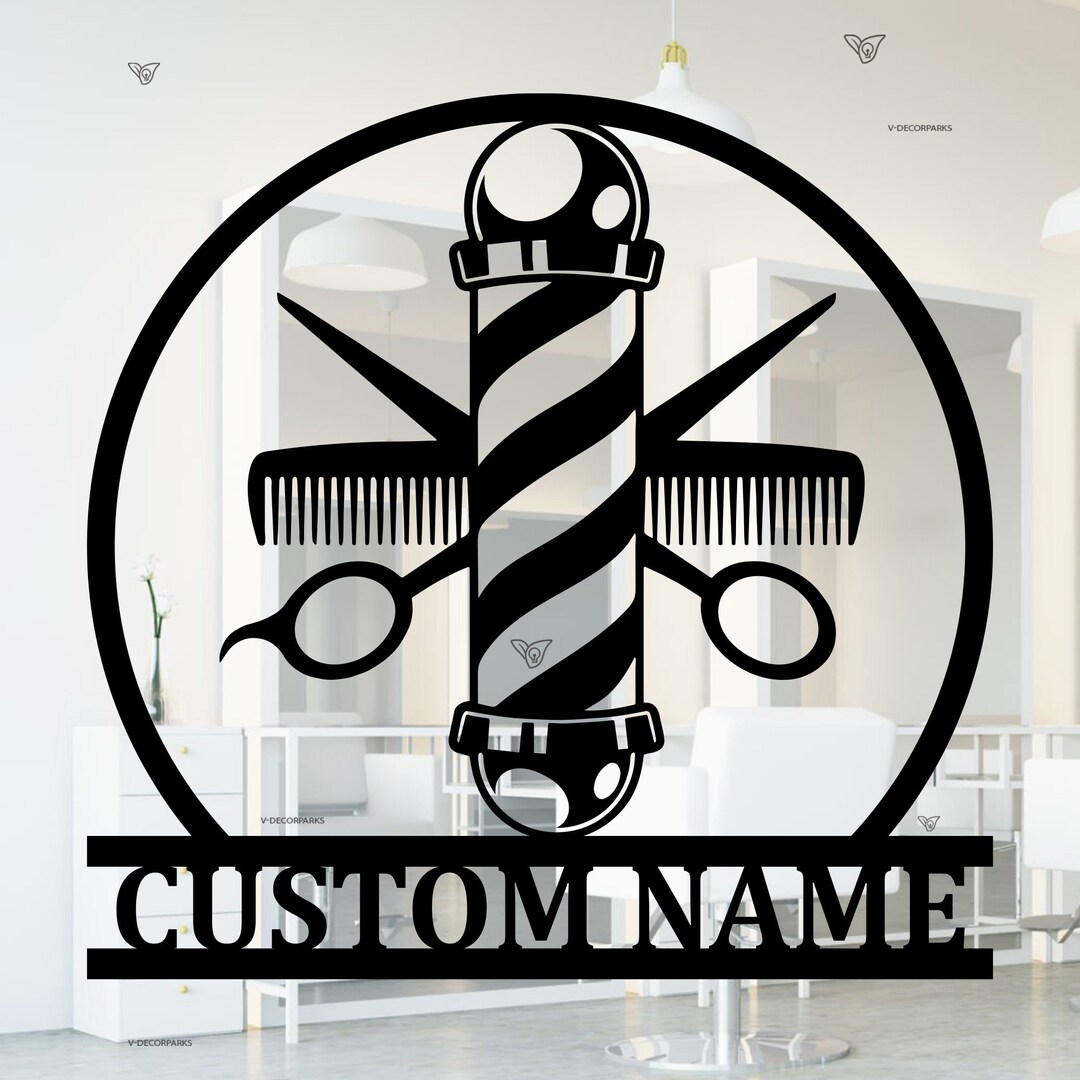 Personalized Barber Shop Metal Sign,hairdresser Barber Shop Wall Decor ...