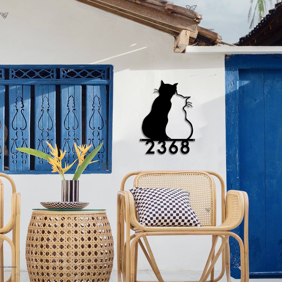 Cat House Address Sign Custom House Number Sign Address Number Sign ...