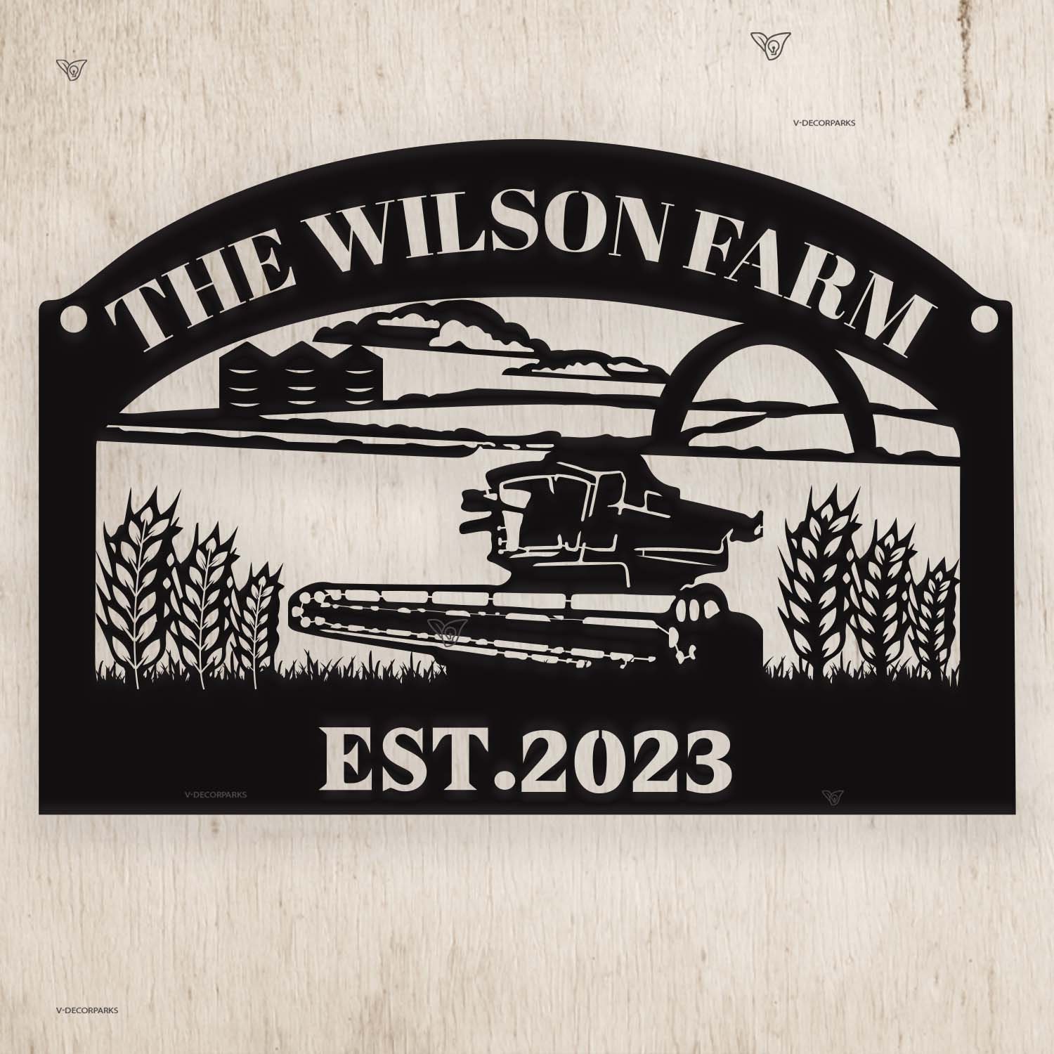 Custom Wheat Farm Metal Sign,combine Harvester Sign,personalized ...