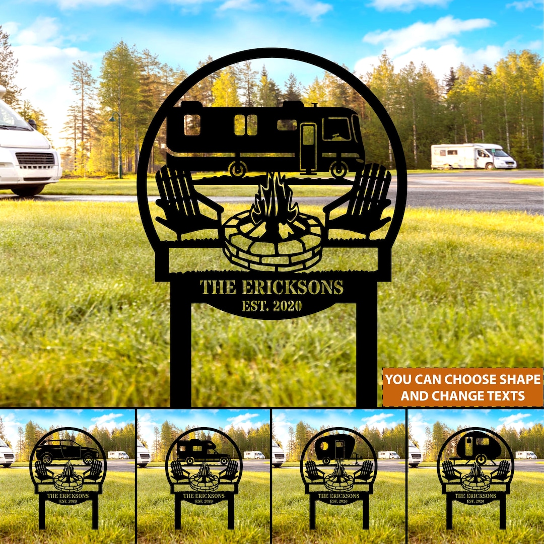 Custom RV Camping Sign, Personalized Camper Yard Stake, Gift for Dad ...