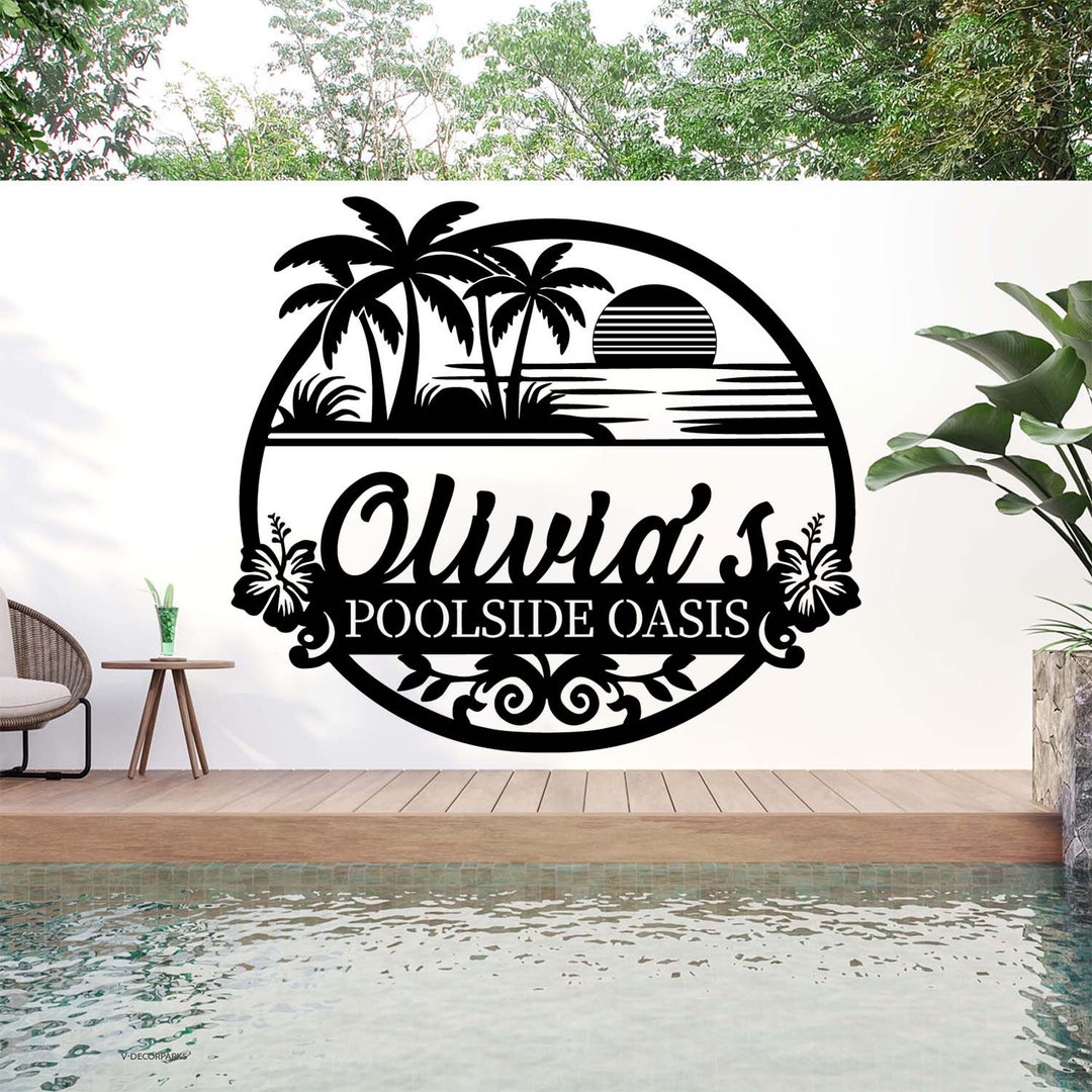 Custom Pool & Patio Sign, Backyard Decor, Swimming Pool Decor,sign for ...