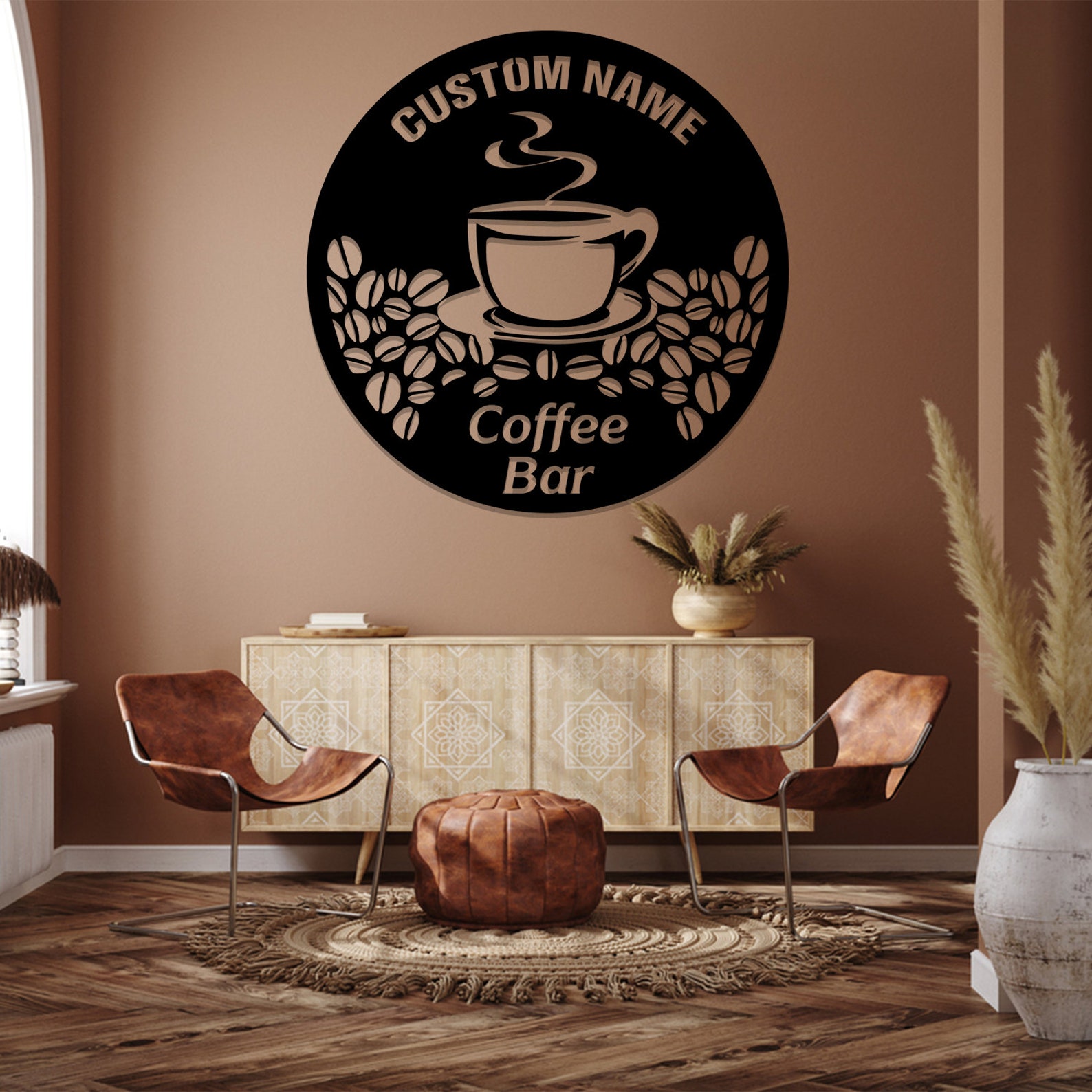 Custom Coffee Sign Coffee Bar Wall Art LED Light Personalized Coffee ...