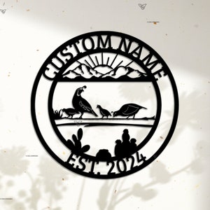 Custom Quail Bird Metal Wall Art Metal California Quail Art Farmhouse ...
