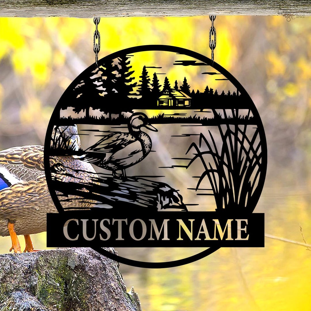 Custom Duck Cabin Sign, Lake House Metal, Duck Pond Custom, Hunting ...