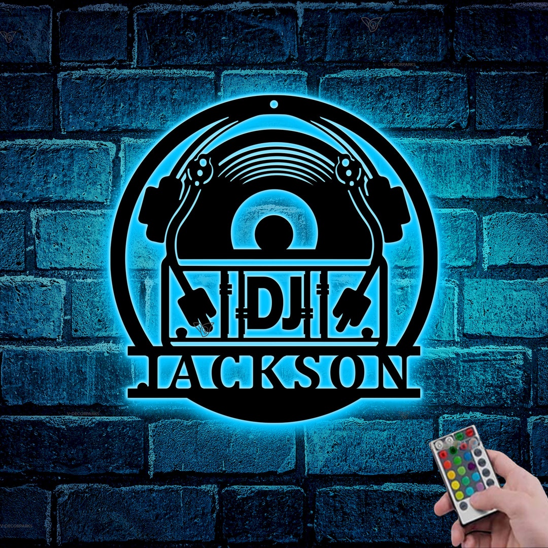 Custom Music Turntable Record Metal Wall Art LED Light, Personalized ...