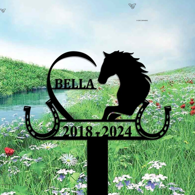 Custom Horse Memorial Stake, Powder Coated Steel, Ranch Decor - Etsy