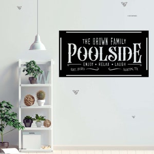 Personalized Family Poolside Oasis Sign,swimming Pool Metal Sign,custom ...