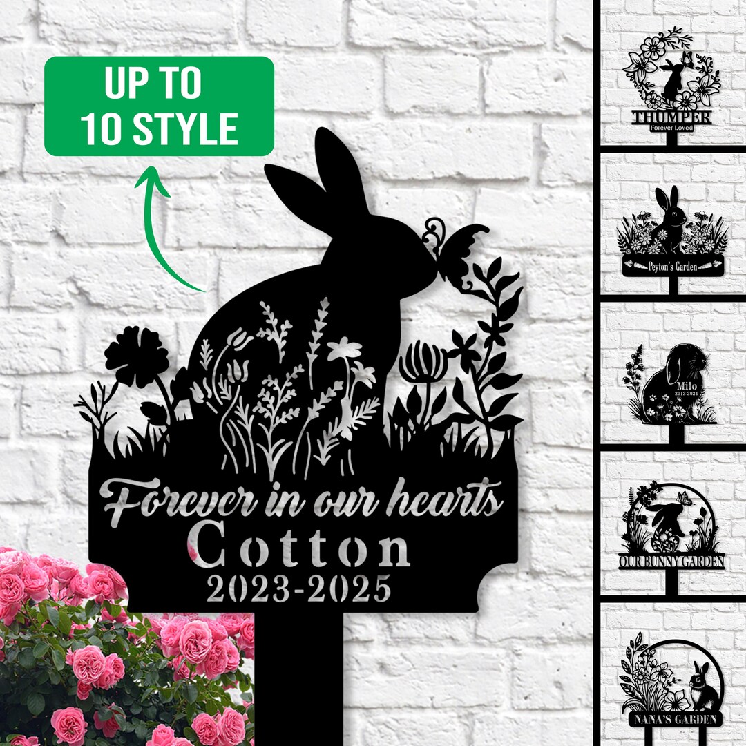 Custom Rabbit Memorial Stake, Pet Sympathy Gift, Bunny Garden Marker - Etsy