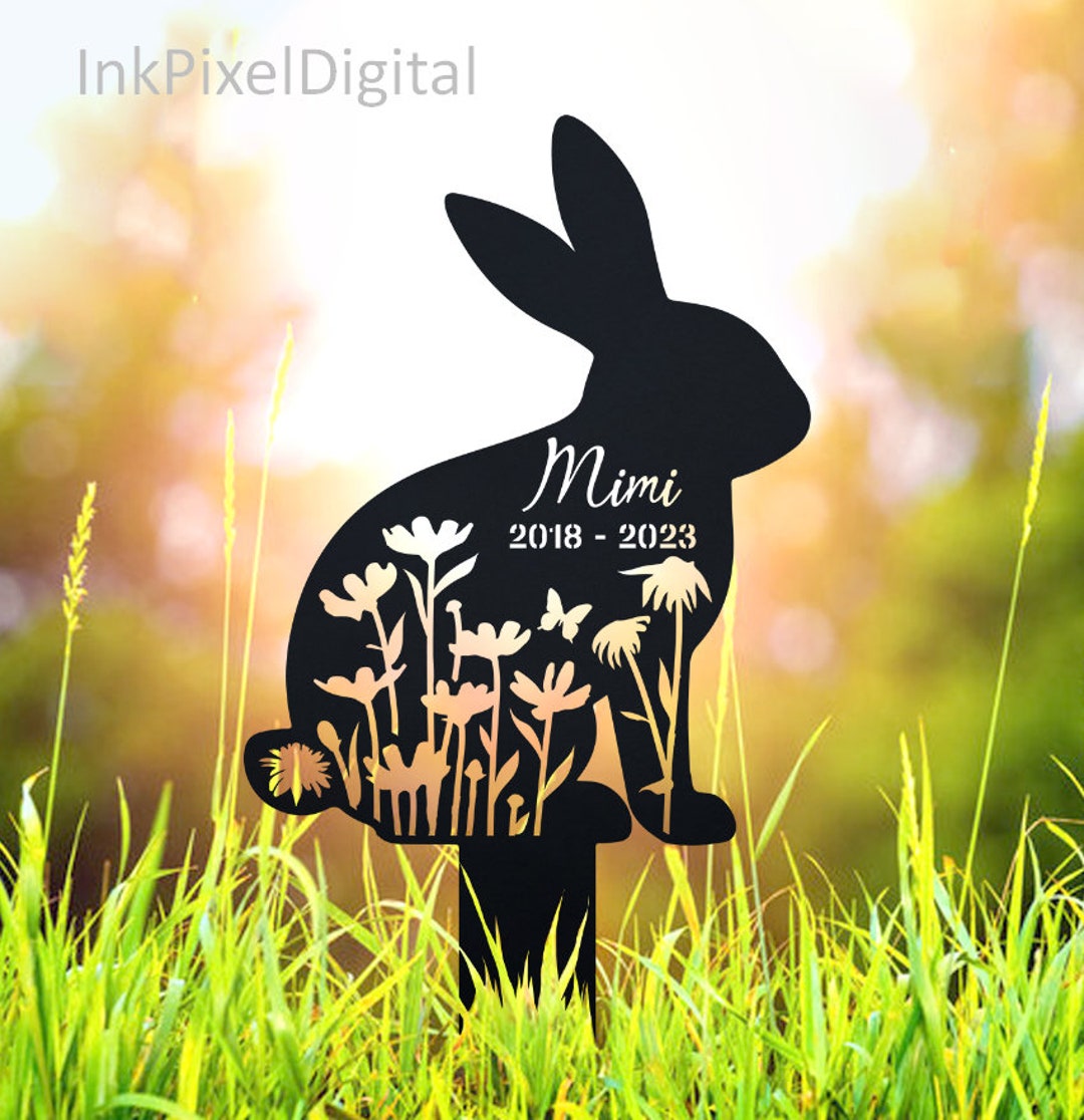 Personalized Rabbit Memorial Stake Bunny Memorial Stake,remembrance ...