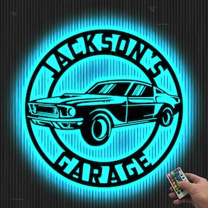 Personalized LED Muscle Car Sign, Custom Garage Metal Wall Art - Etsy